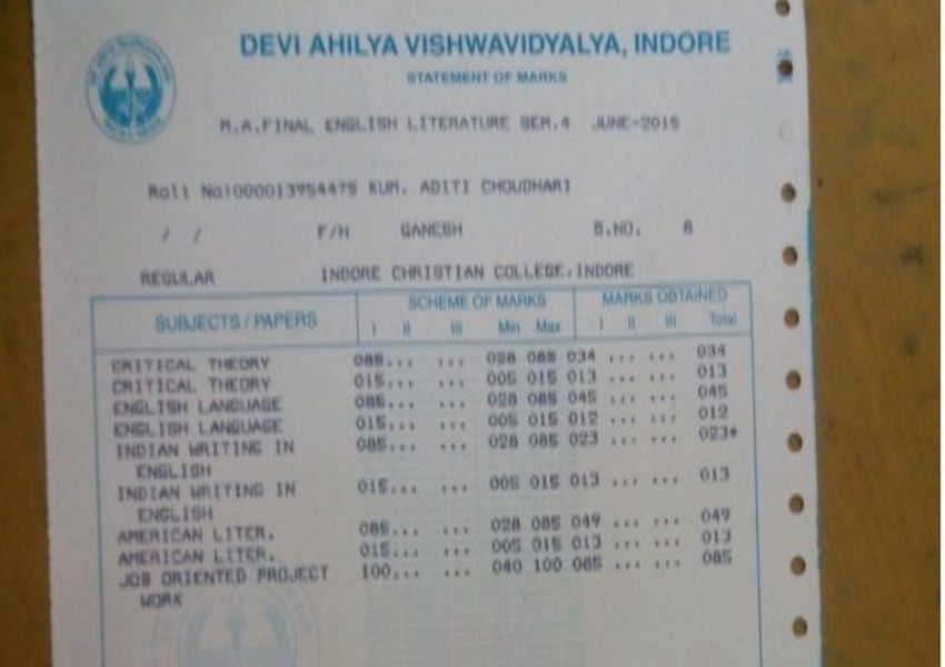 डीएवीवी की अंकसूची में जुड़ेंगे नए सिक्योरिटी फीचर | Patrika News ...