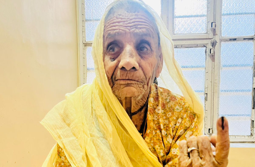 जयपुर में 101 साल की पूरण कंवर ने दिया वोट | Lok sabha election 2024: ...