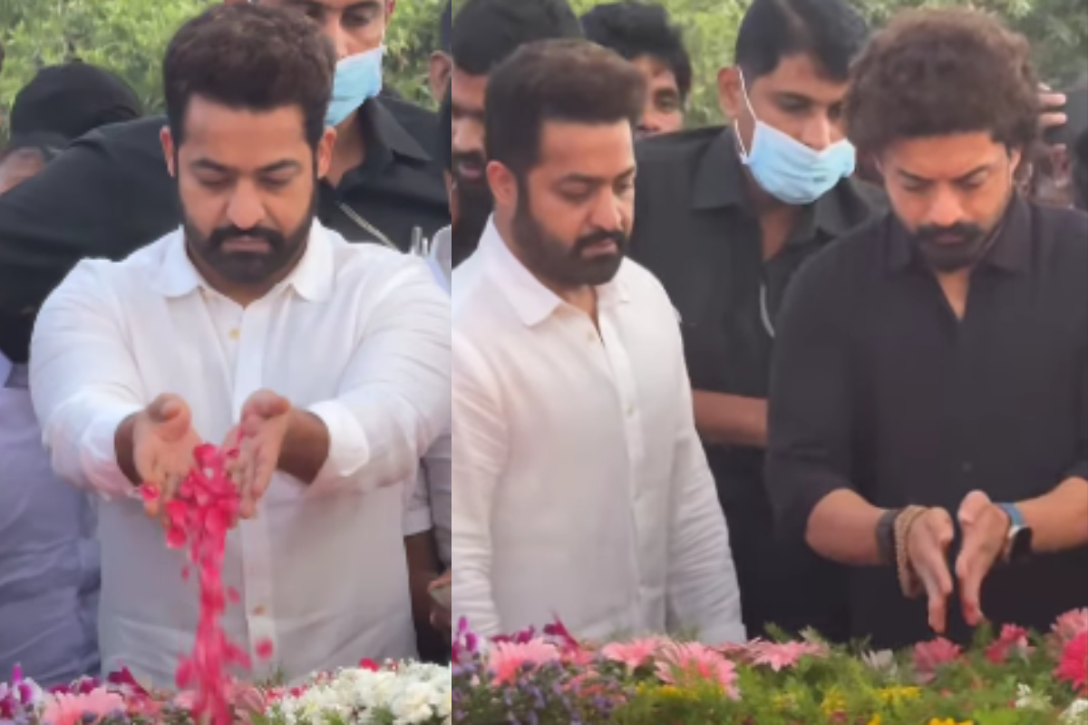 NT Rama Rao Anniversary: जमीन पर बैठ नम आंखों से जूनियर NTR ने दी दादा ...