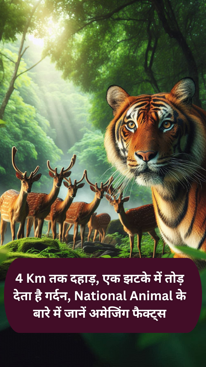 4 Km तक दहाड़, एक झटके में तोड़ देता है गर्दन, National Animal के बारे ...