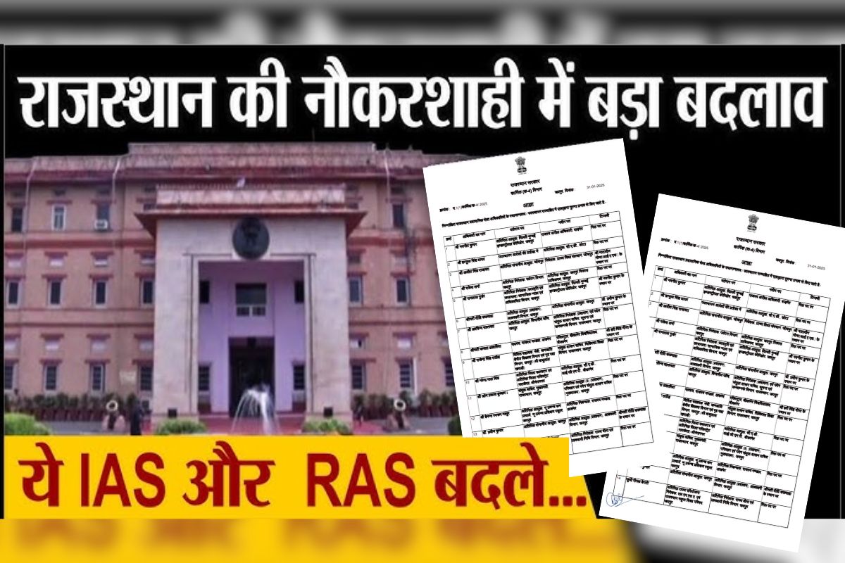 IAS-RAS Transfer: राजस्थान की ब्यूरोक्रेसी में बड़ा बदलाव, 166 IAS-RAS के तबादले, यहां देखें ...
