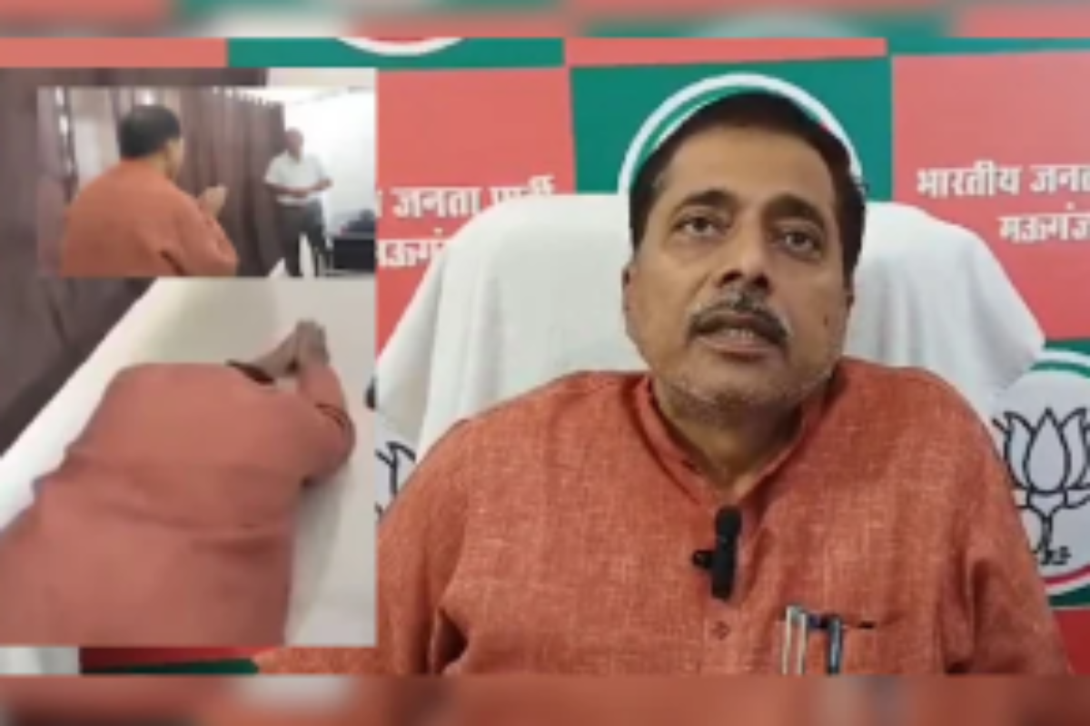 गिरफ्तारी देने खुद थाने पहुंच गए बीजेपी के विधायक, मच गया हंगामा | Mauganj MLA Pradeep Patel ...