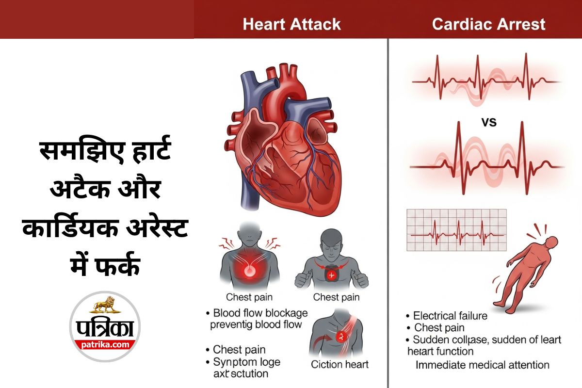 Heart Attack vs Cardiac Arrest : हार्ट अटैक और कार्डियक अरेस्ट का अंतर ...