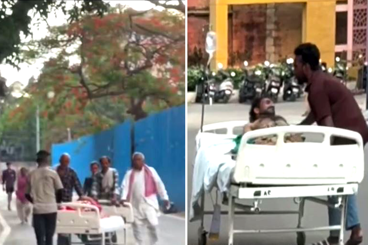 एमपी का सबसे बड़ा सरकारी अस्पताल बना मजाक, बेड समेत मरीज को घसीटता दिखा ...