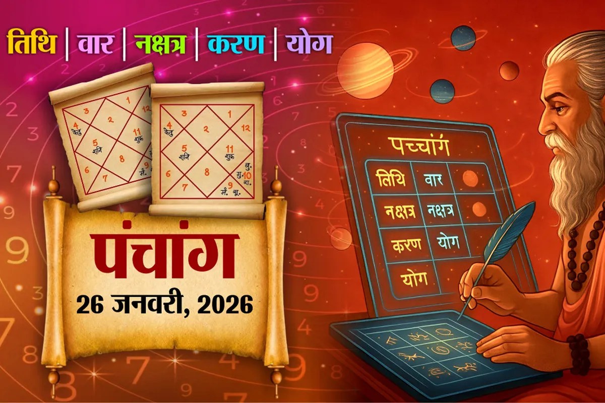 Aaj Ka Panchang: आज का पंचांग 26 जनवरी 2026: सोमवार का चौघड़िया, तिथि ...